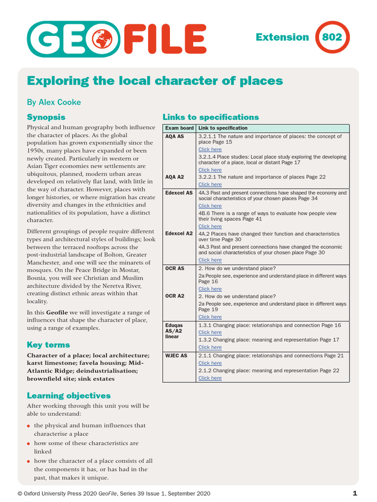 Gf802 Exploring The Local Character of Place | PDF | Manchester | Volcano