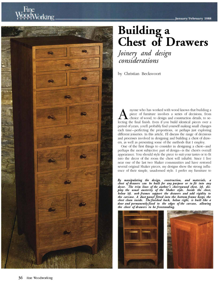 Chest of Drawers: Design & Joinery Guide | PDF