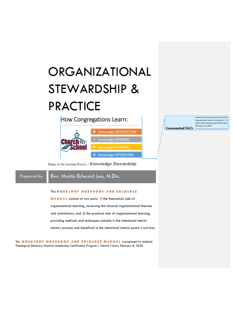 Organizational Stewardship Ashland 2020 | PDF | Knowledge | Learning
