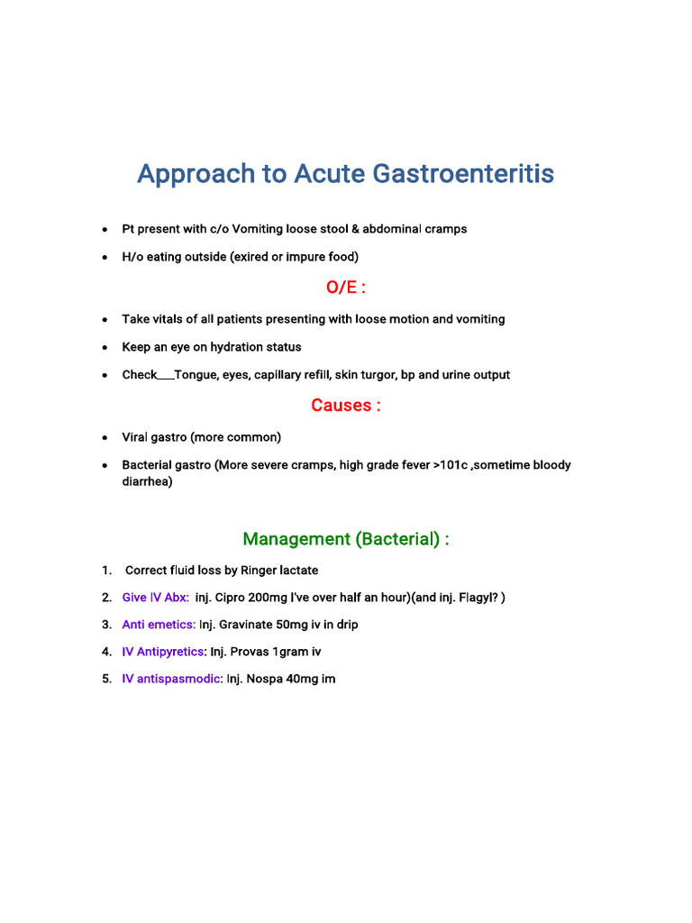 Approach To Acute Gastritis | PDF