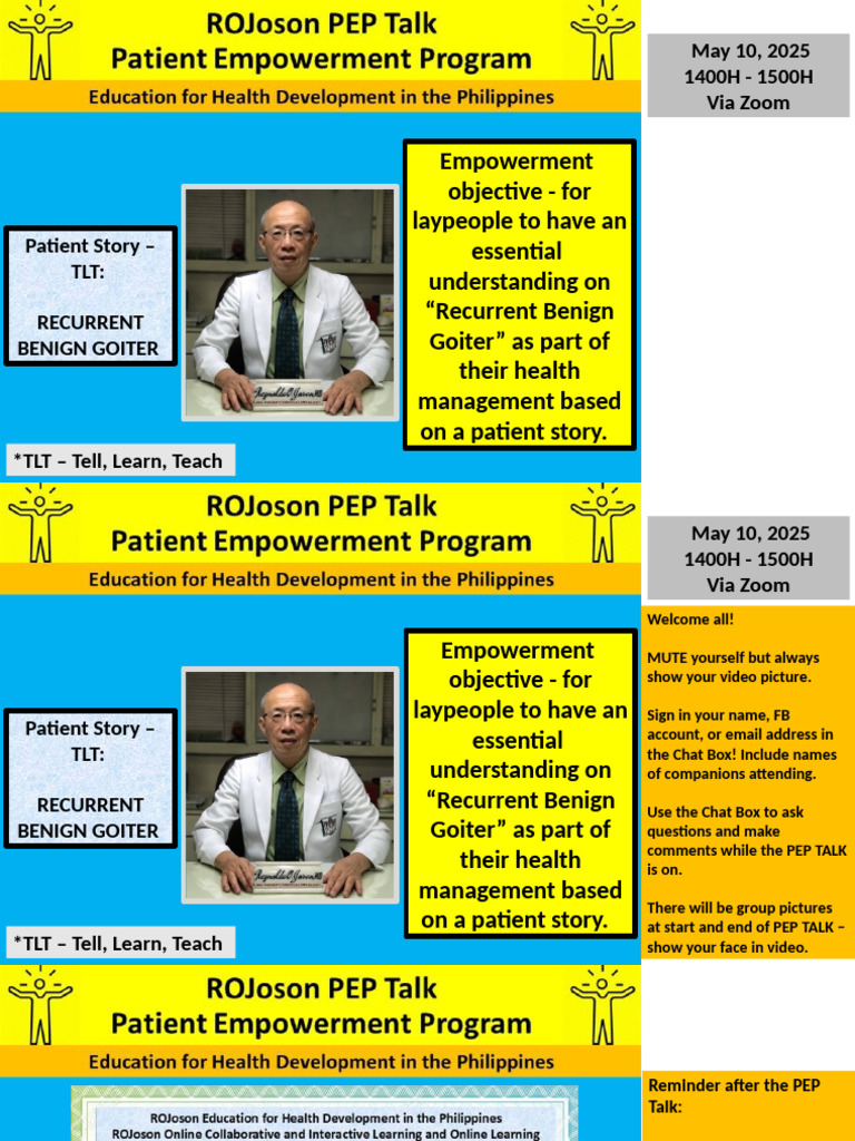 ROJoson PEP Talk: Patient Story: Recurrent Benign Goiter | PDF ...