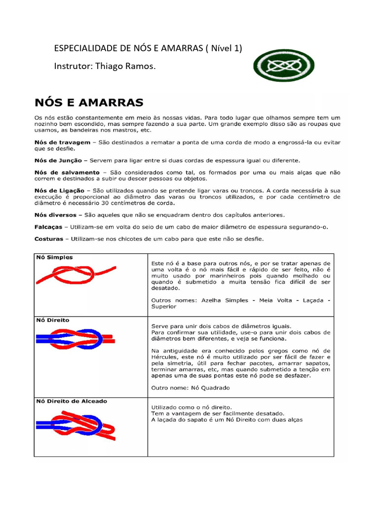 ESPECIALIDADE DE NÓS E AMARRAS 2 | PDF