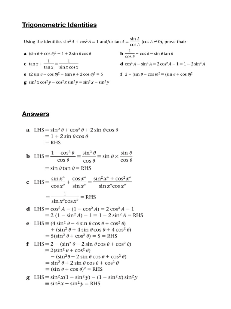 Trig Identities | PDF