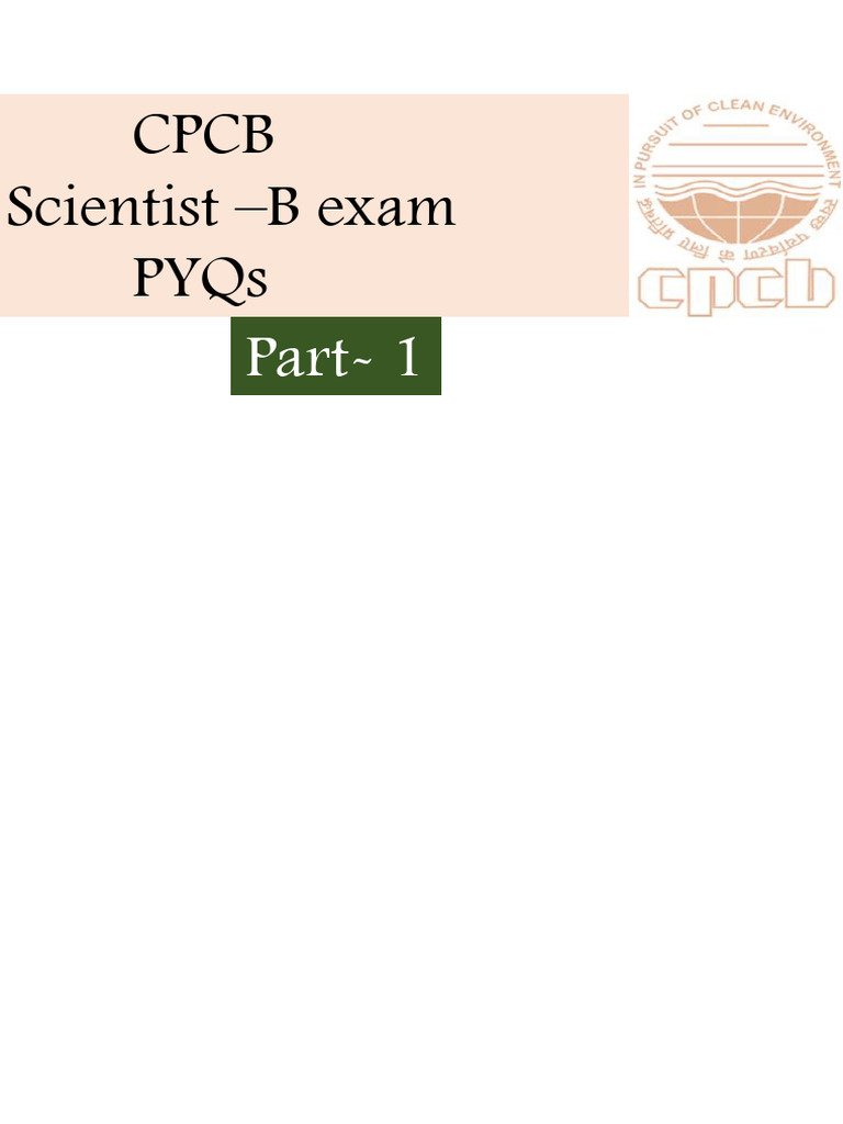 CPCB Scientist B Exam Question Paper 2023 | PDF | Compost | Landfill