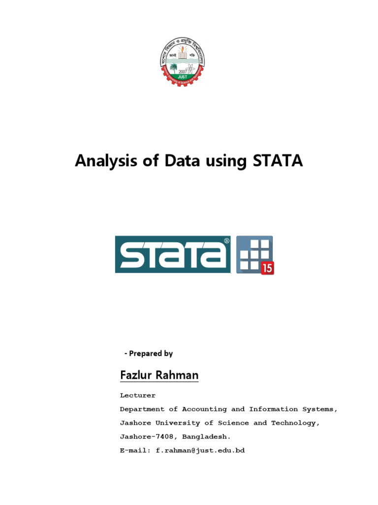 Data Analysis Using STATA Software | PDF | Regression Analysis | Errors And Residuals