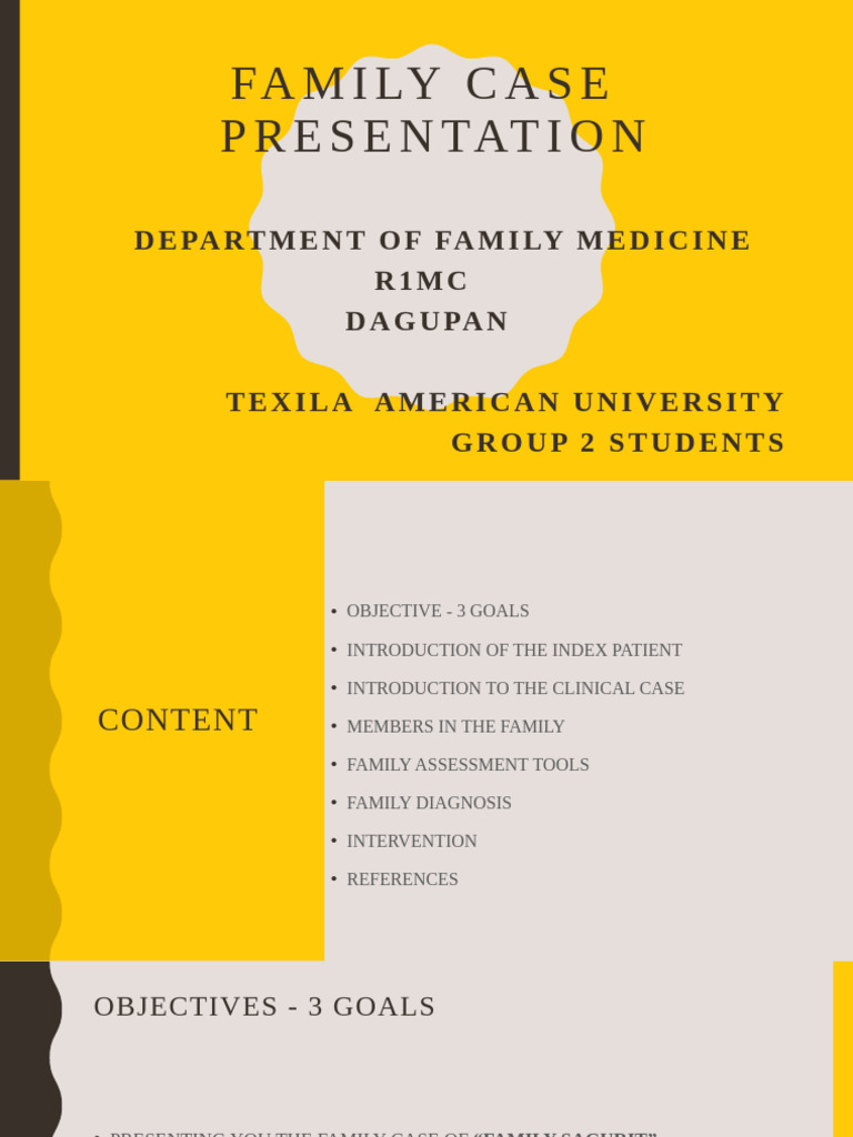 Family Case Presentation by Tushita | PDF | Geriatrics | Medical ...