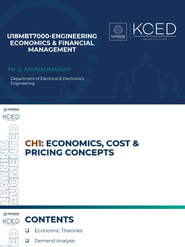 (U18MBT7000) EEFM Chapter I | PDF | Demand | Economics
