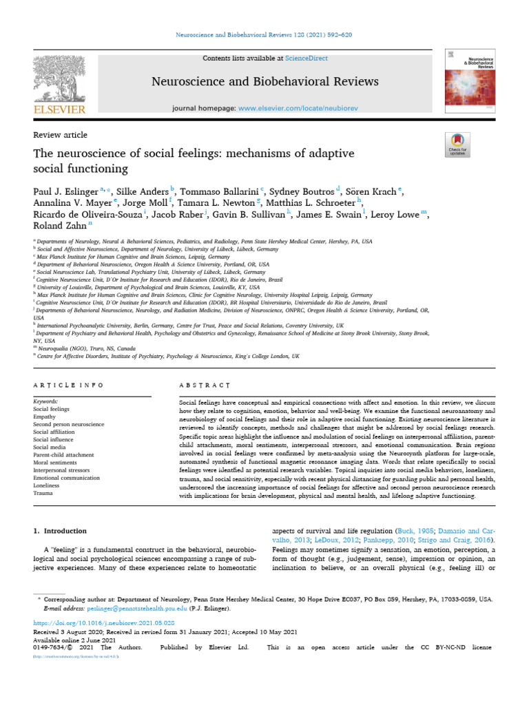 Neuroscience Social Feeling | PDF | Emotions | Empathy