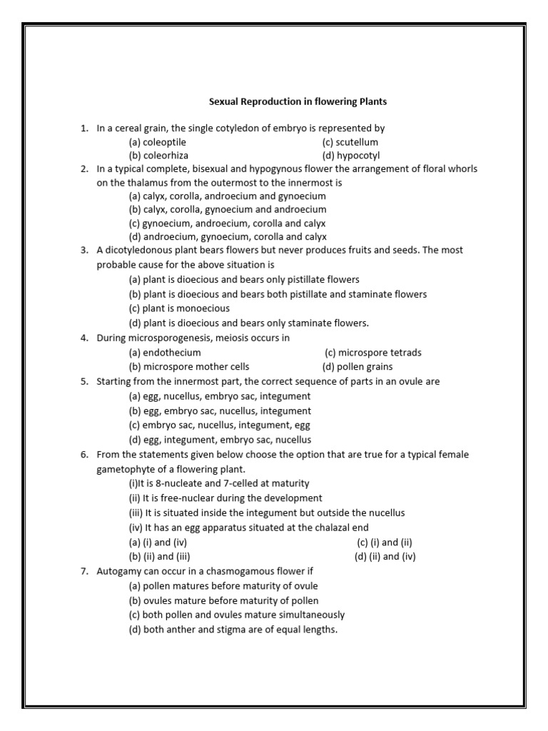 Sexual Reproduction in Flowering Plants | PDF | Flowers | Fertilisation