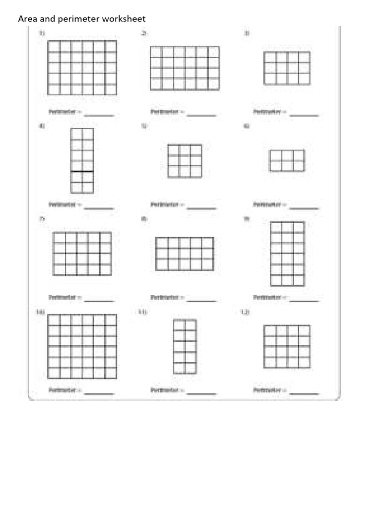 Area and Perimeter Worksheet | PDF