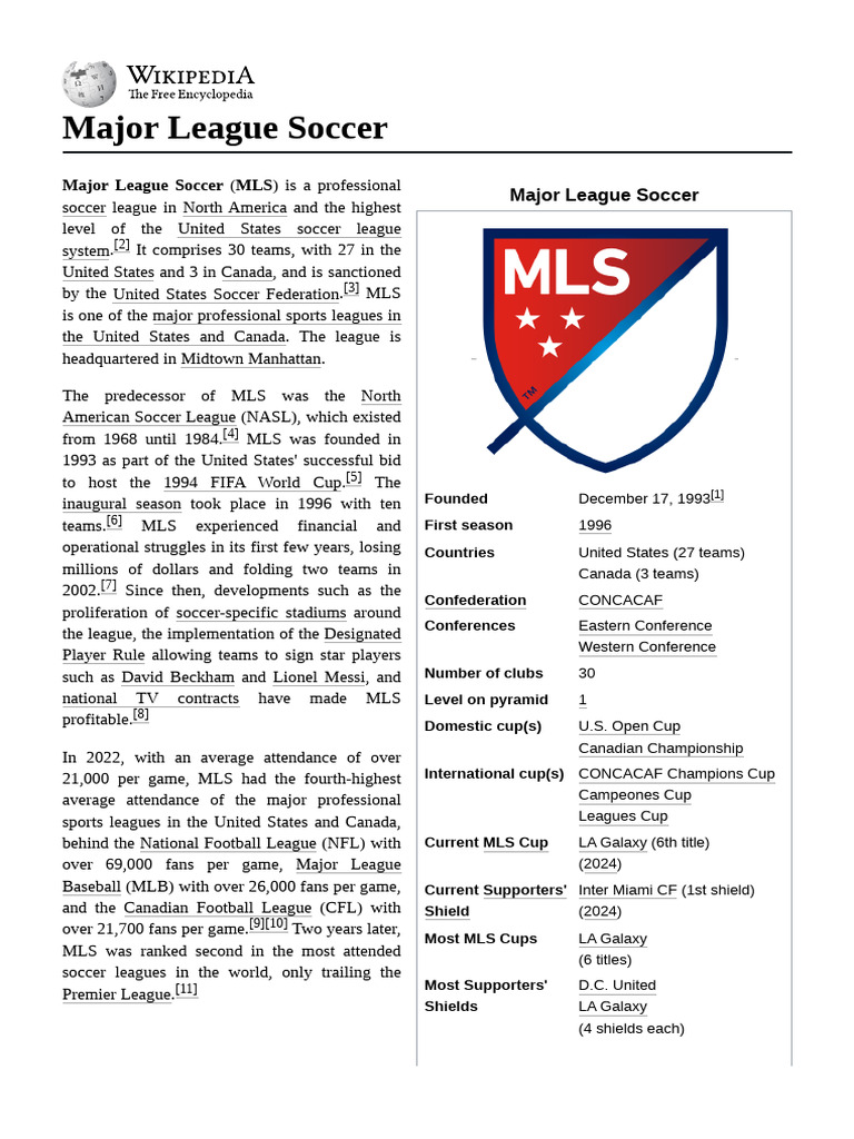 Major League Soccer | PDF | Major League Soccer | National Association ...
