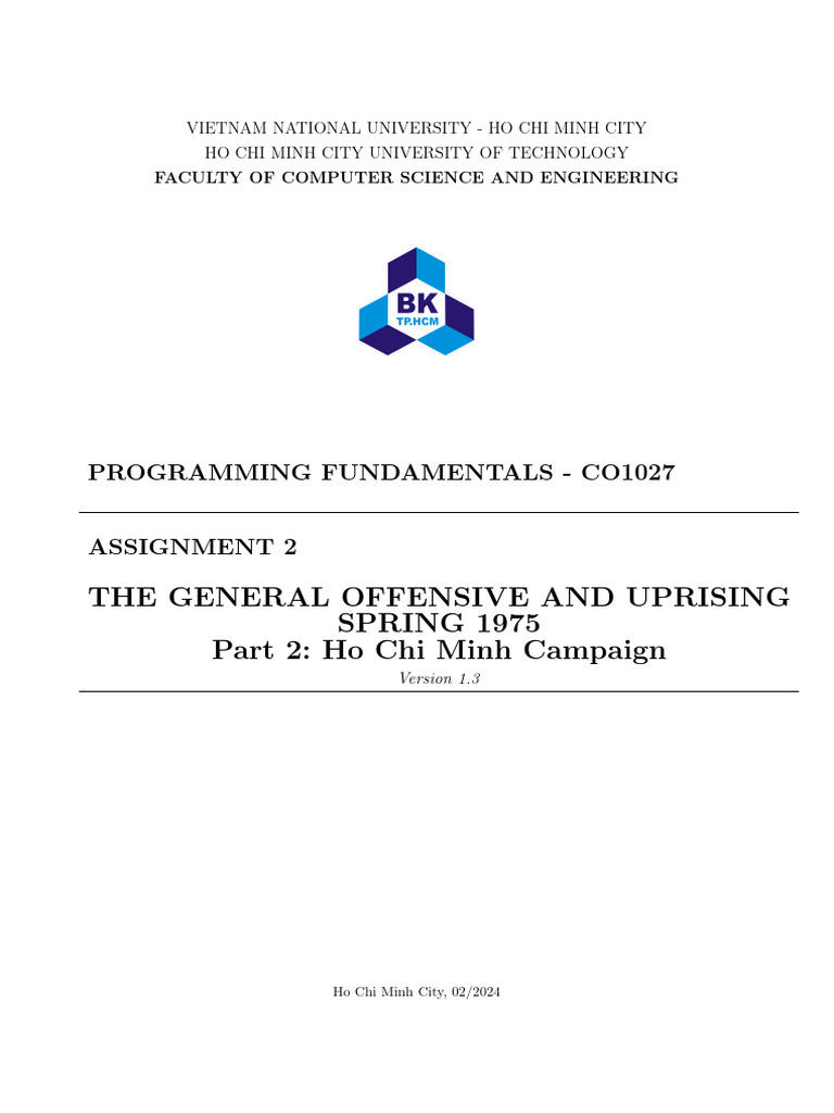 242 CO1027 Assignment-2 v1.3 EN | PDF | Constructor (Object Oriented ...