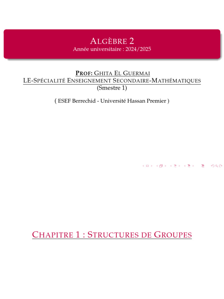 Groupes et Sous-groupes en Algèbre 2 | PDF | Groupe (Mathématiques ...