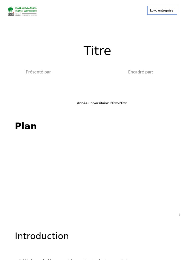 Modèle de Présentation de Projet | PDF