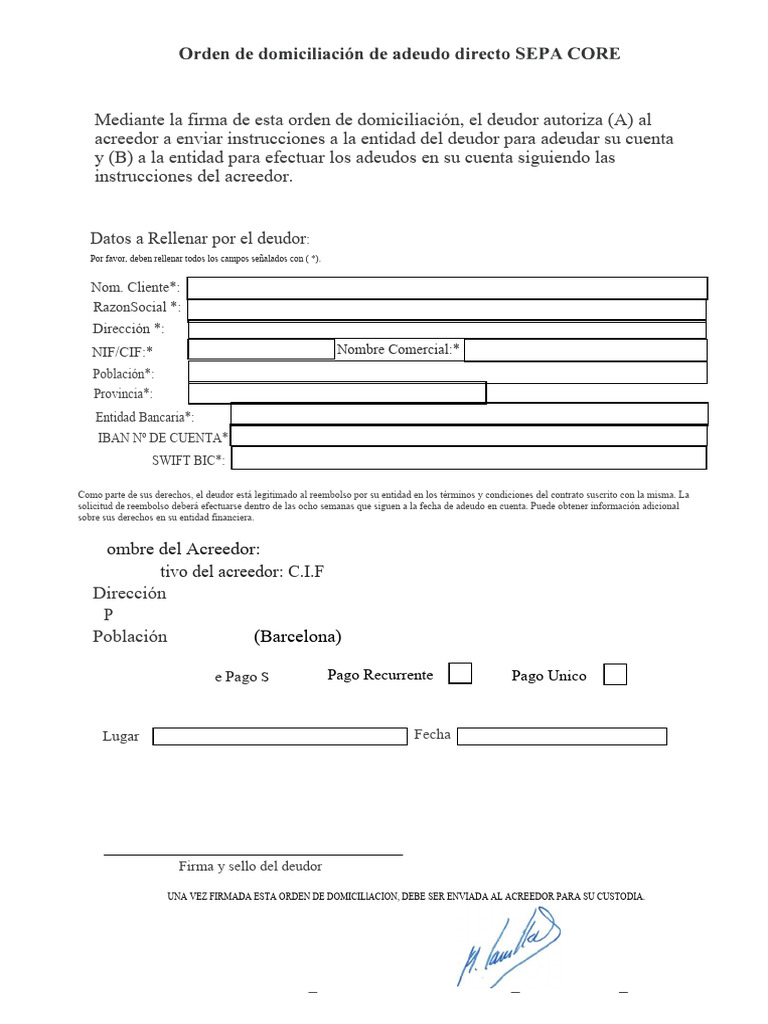 Documento Sepa | PDF
