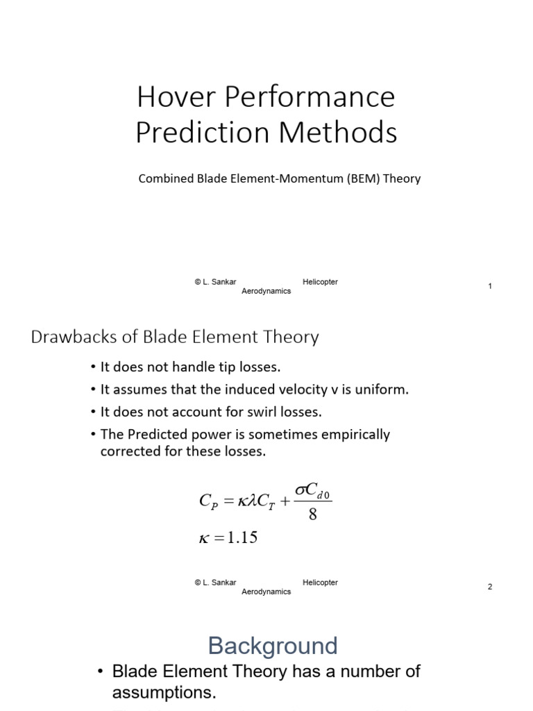 Combined Blade Element Momentum (BEM) Theory | PDF | Helicopter Rotor ...