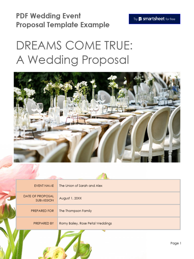 Ic Wedding Event Proposal Template Example 12095 - PDF | PDF | Wedding ...