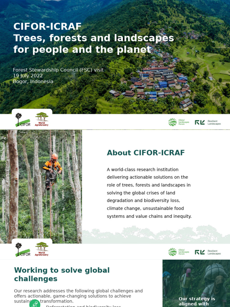 CIFOR-ICRAF Presentation FSC Visit 19july2022 - Ind | PDF | Forest Stewardship Council | Forest ...