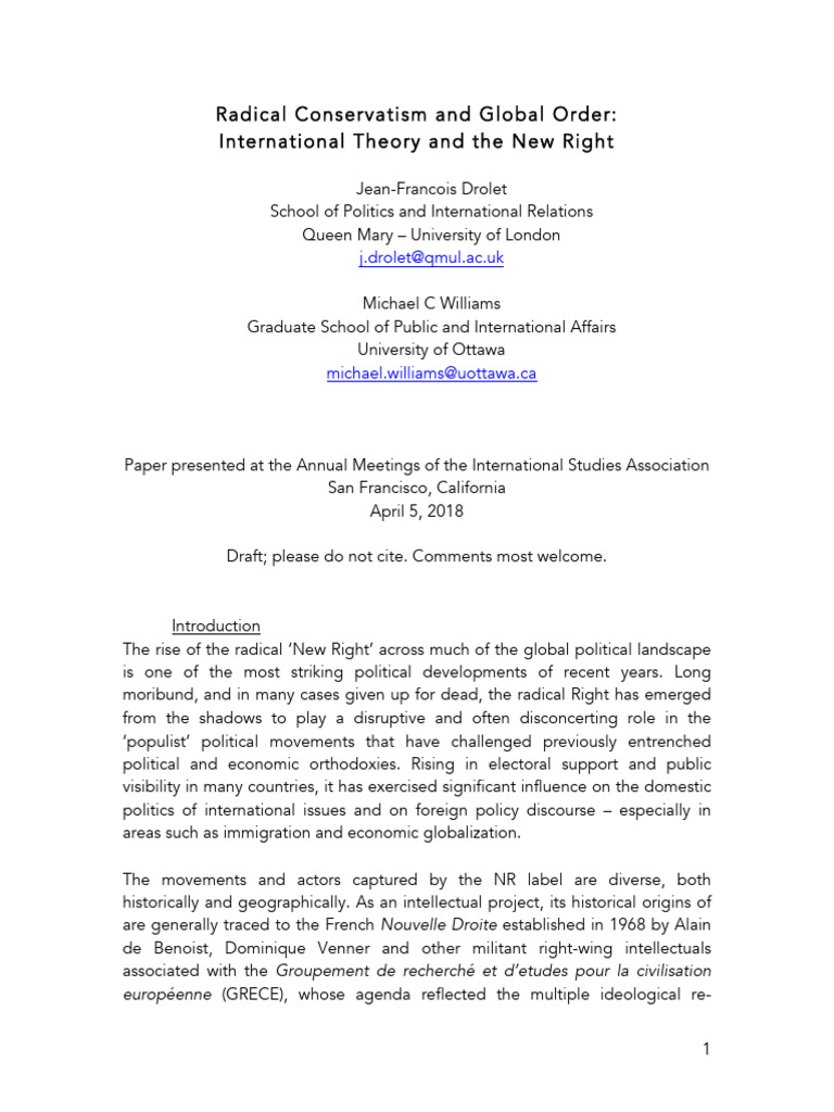 Radical Conservatism and Global Order In | PDF | Liberalism | Conservatism