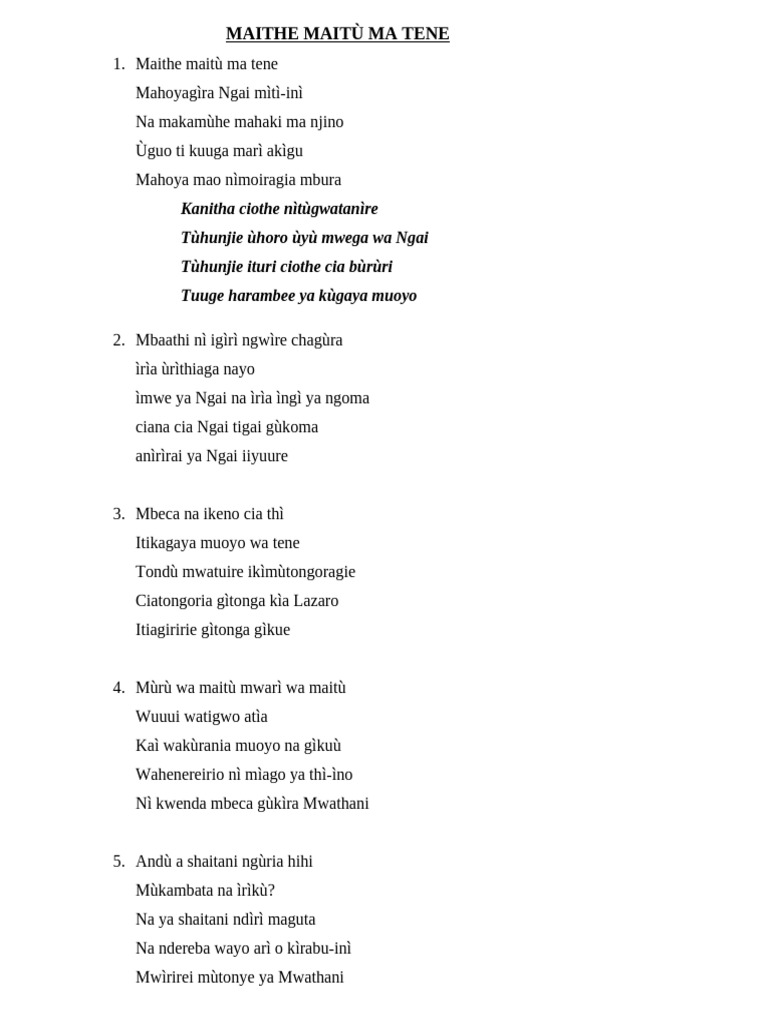 Maithe Maitù Ma Tene | PDF