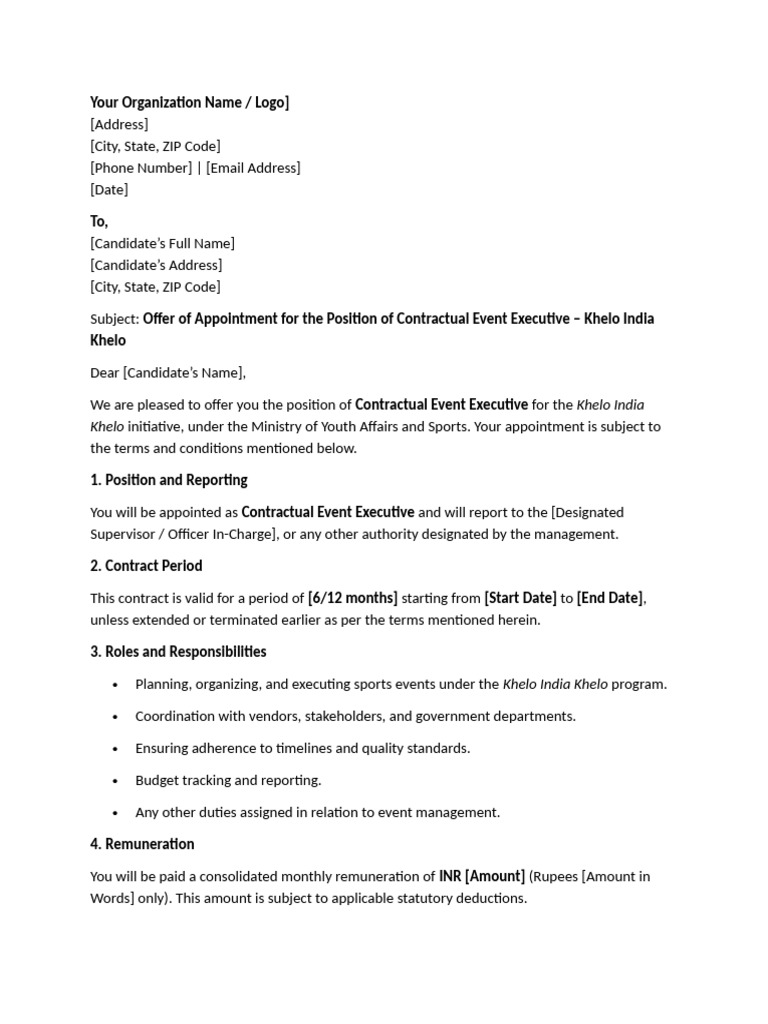 Offer LatterYour Organization Name | PDF