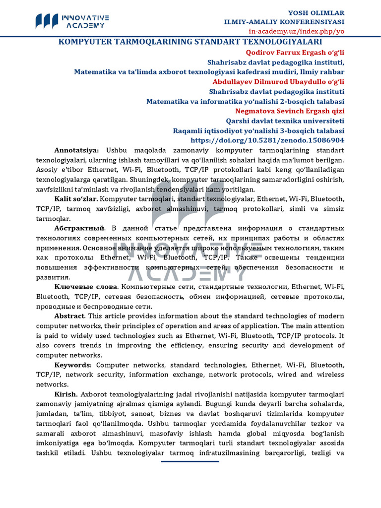 Yosh Olimlar 0735 | PDF