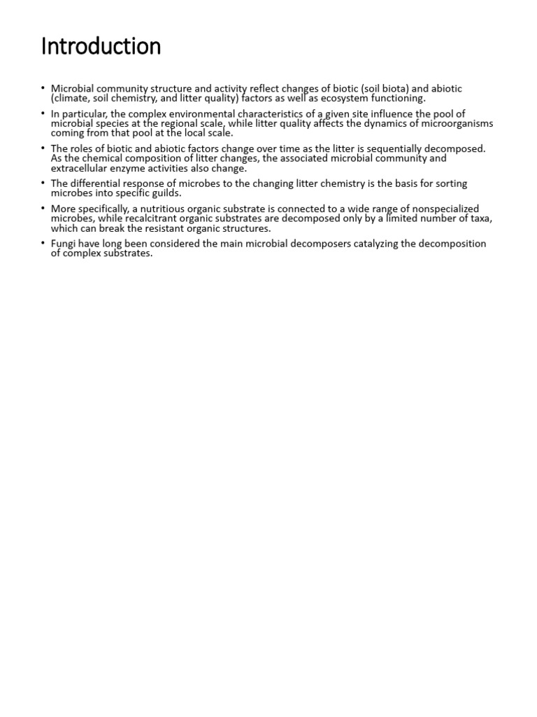 Microbial Succession in Decomposition of Plant Organic Matter | PDF ...