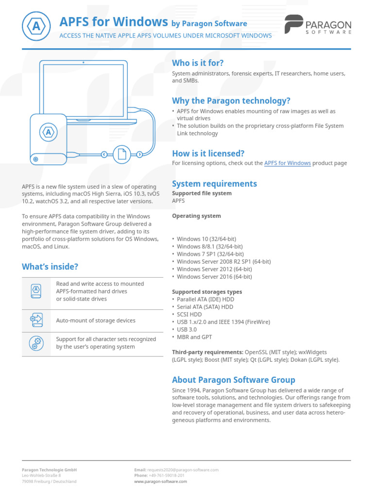 APFS For Windows by Paragon Software | PDF | Microsoft Windows | File System