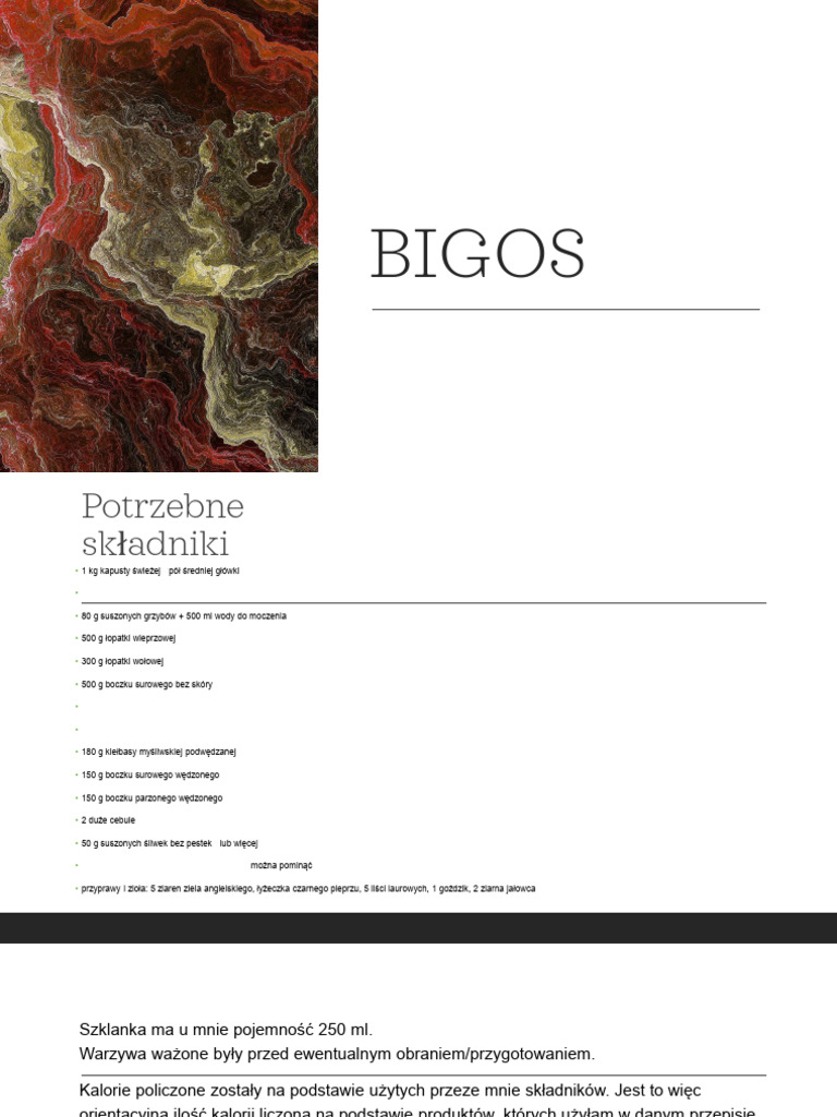 Przepis Na Bigos | PDF