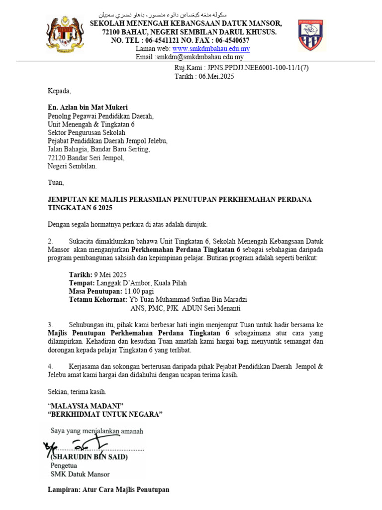 Surat Jemputan en Azlan | PDF