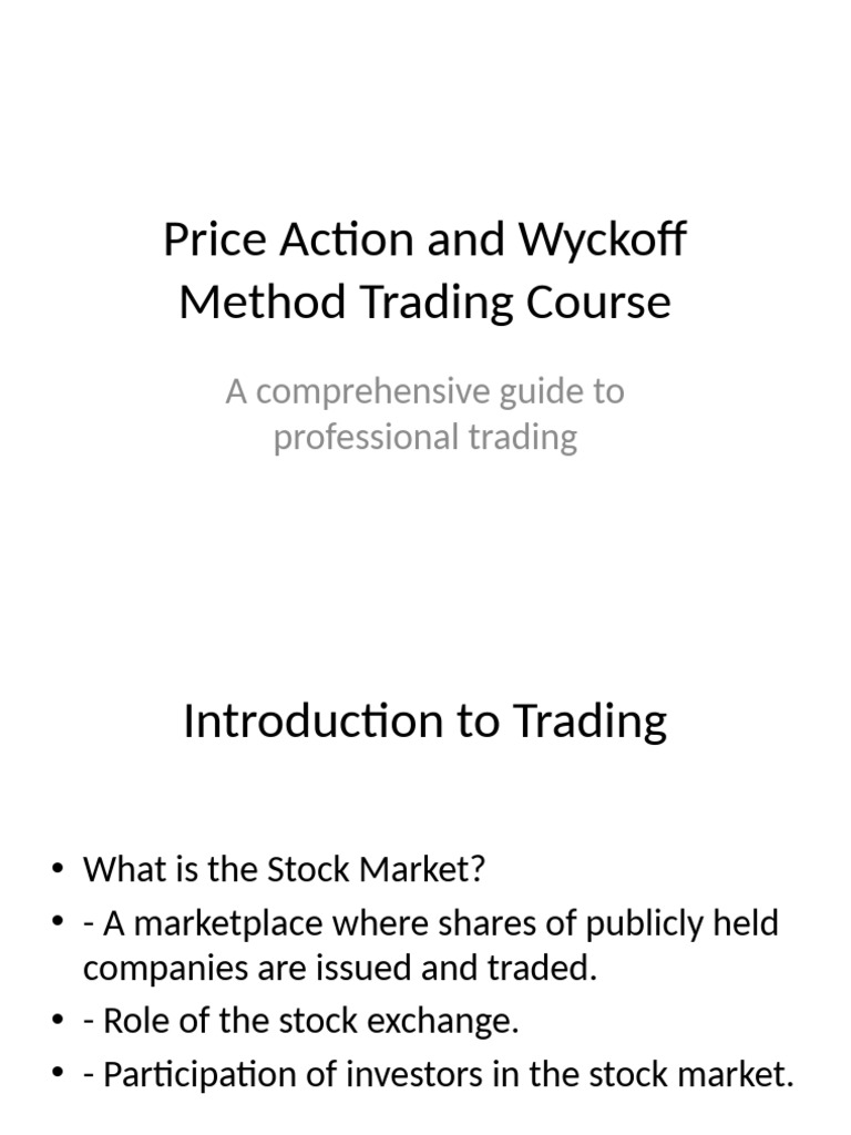 Price Action Wyckoff Trading Course | PDF