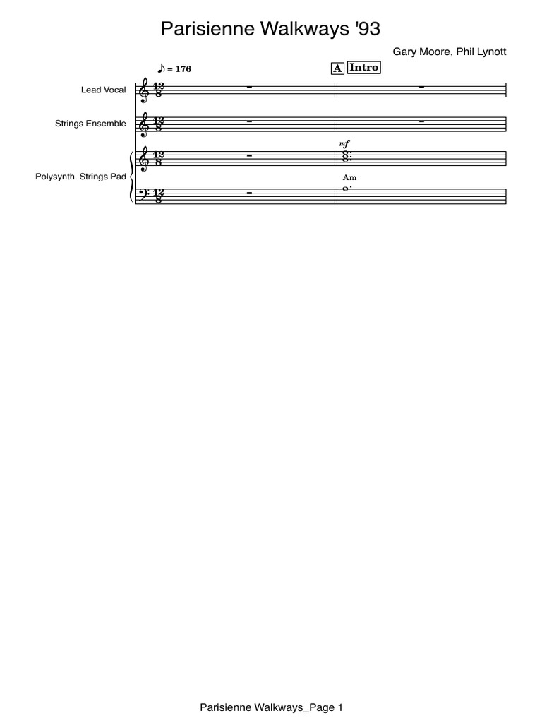 Parisienne Walkways - Gary Moore-Conducteur Et Parties | PDF | Music Industry | Songs Written