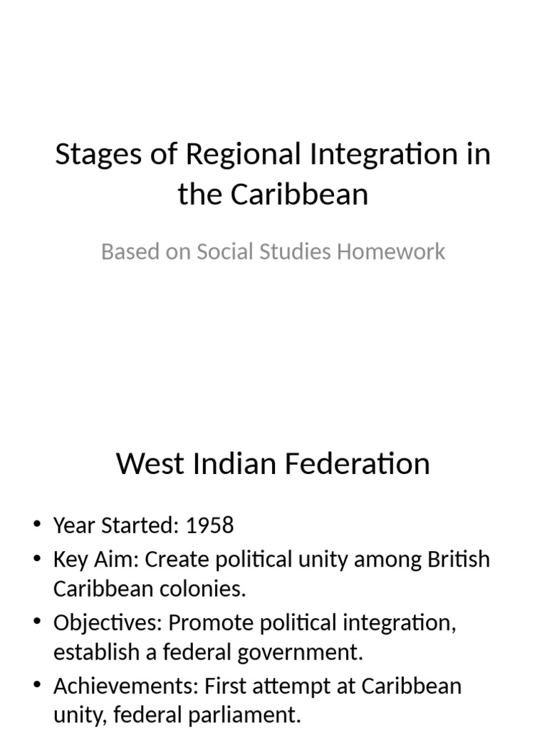 Stages of Caribbean Regional Integration | PDF