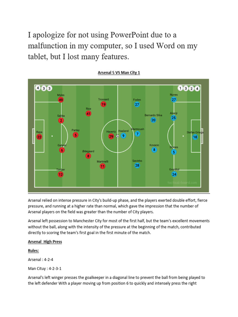 Amr Hossam_Arsenal_Analysis_Report | PDF | Forward (Association ...