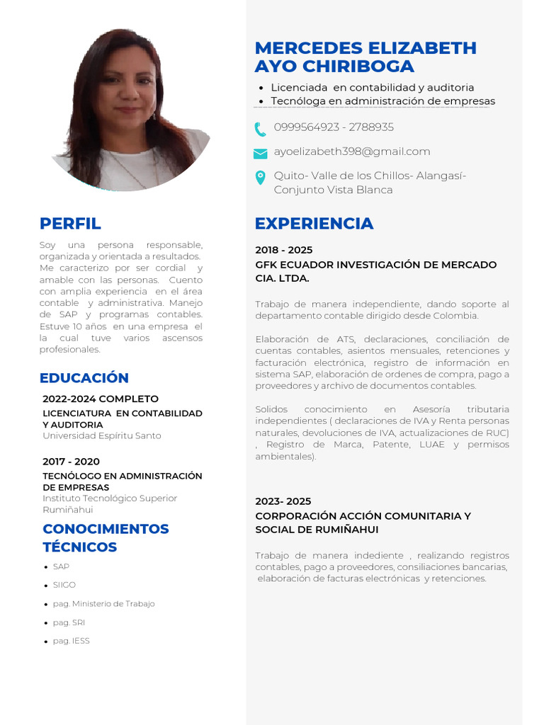 Curriculum Vitae Elizabeth Ayo | PDF | Contabilidad | Business