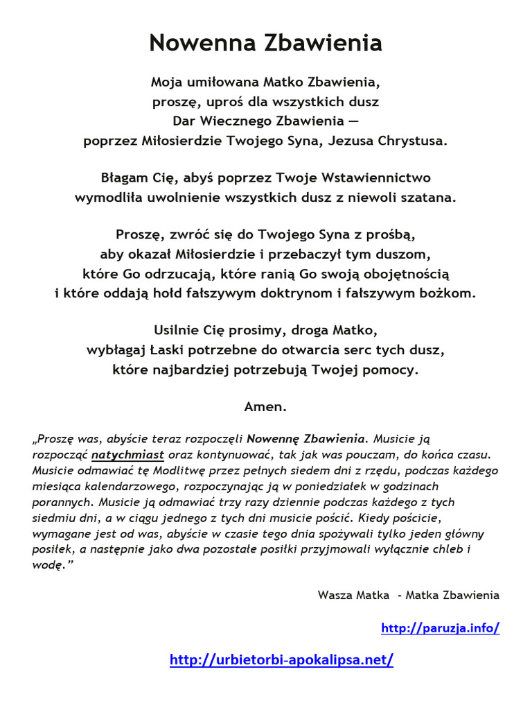 Nowenna Zbawienia-Druk | PDF