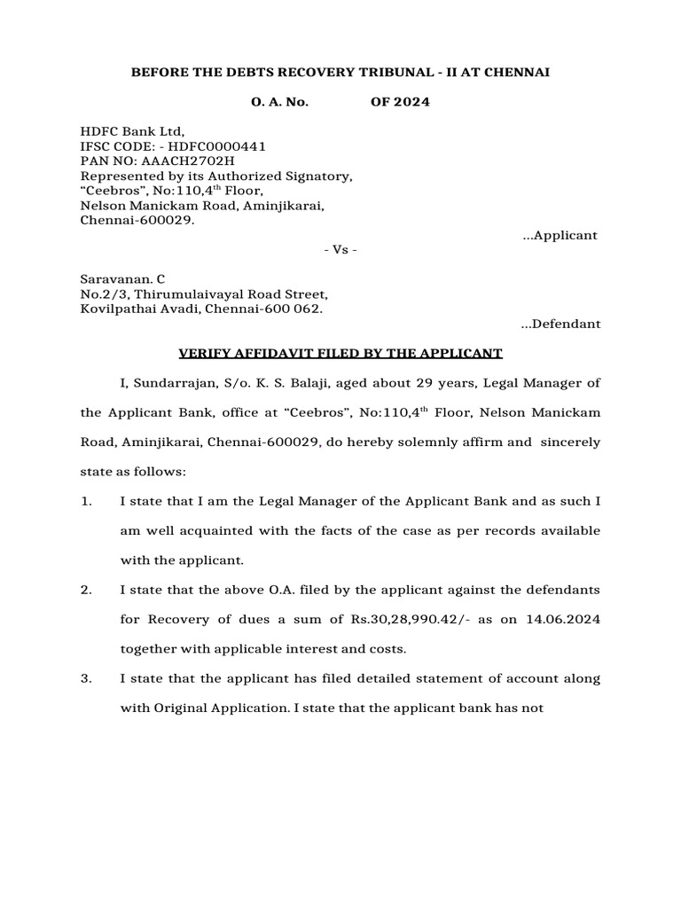 Verify Affidavit | PDF
