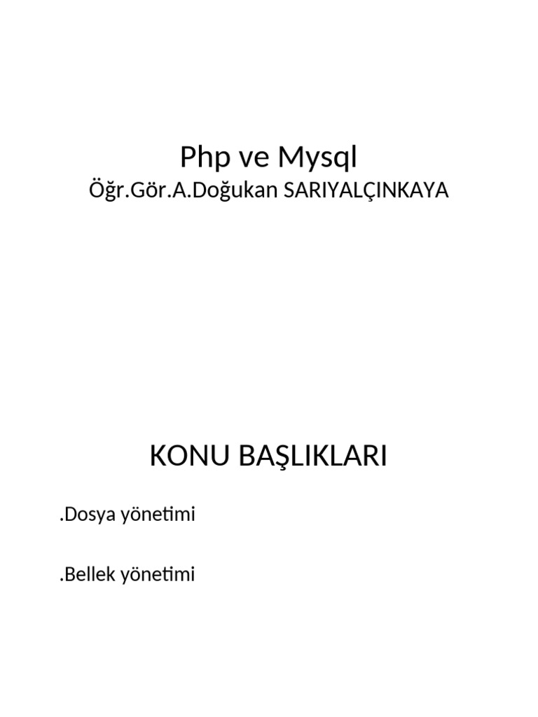 Php Ve Mysql | PDF