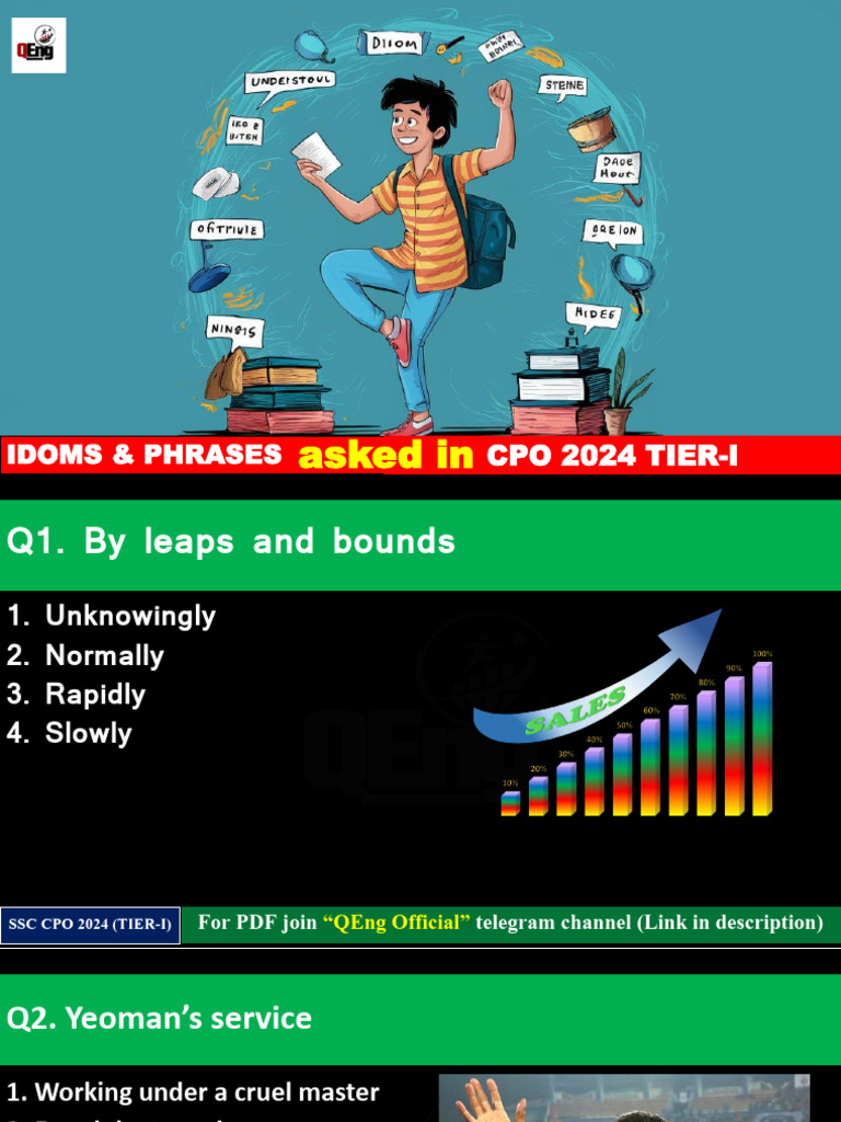 CPO 2024 (TIER-I) IDIOMS (Without Annotations) | PDF