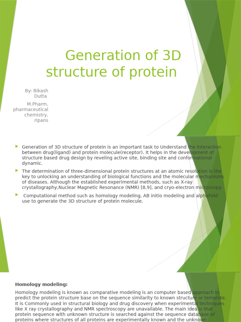 Generation of 3D Structure of Protein | PDF | Protein Structure | Proteins