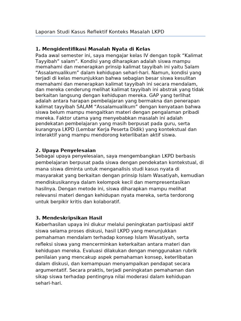 Laporan Studi Kasus | PDF