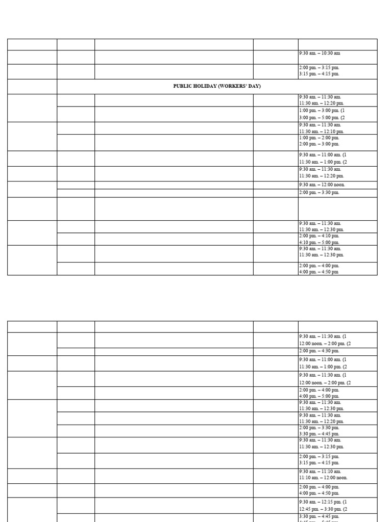 Wassce (SC) 2025 Time Table | PDF