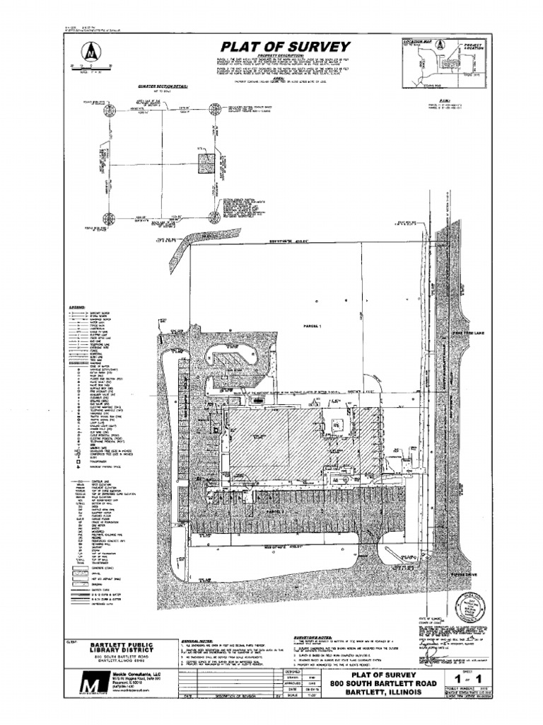 Bartlett Public Library - Plat of Survey | PDF