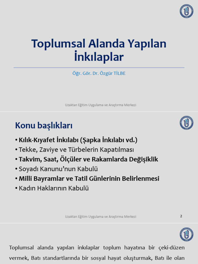 5 Hafta Toplumsal Alanda Yapilan Inkilaplar | PDF