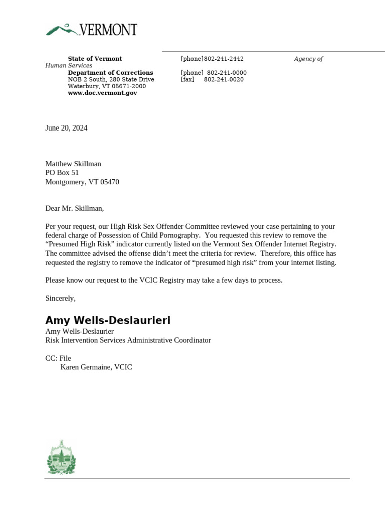 Skillman Reg Letter | PDF