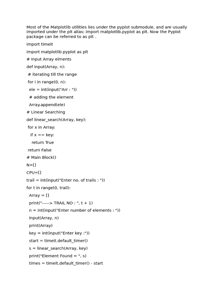 Most of The Matplotlib Utilities Lies Under The Pyplot Submodule | PDF