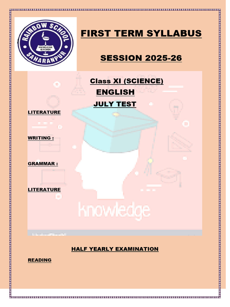 Class-Xi Science 1ST Term Syllabus 2025-26 | PDF | Chemistry | Function ...