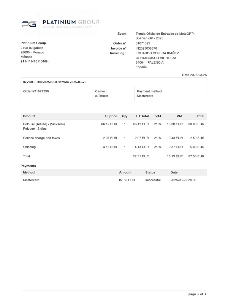 Invoice 31871399 | PDF