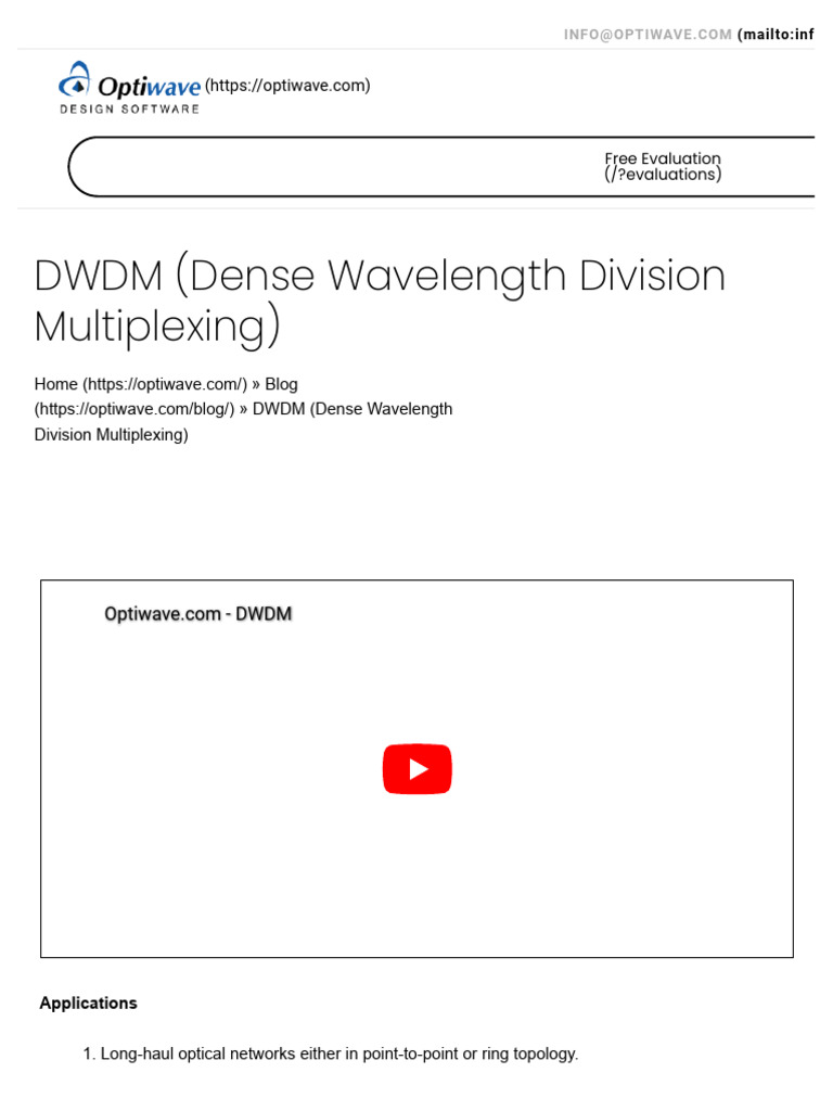 DWDM (Dense Wavelength Division Multiplexing) | PDF | Wavelength Division Multiplexing ...