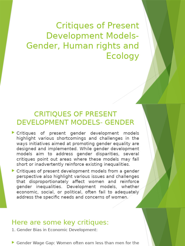 Critiques of Present Development Models-Gender, Human Rights and ...